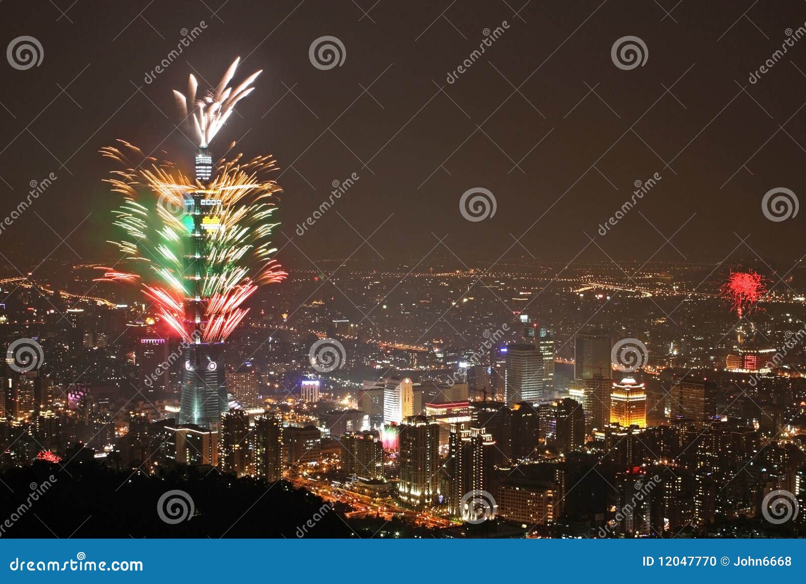 Taipei101 firework editorial image. Image of giant, festival - 12047770