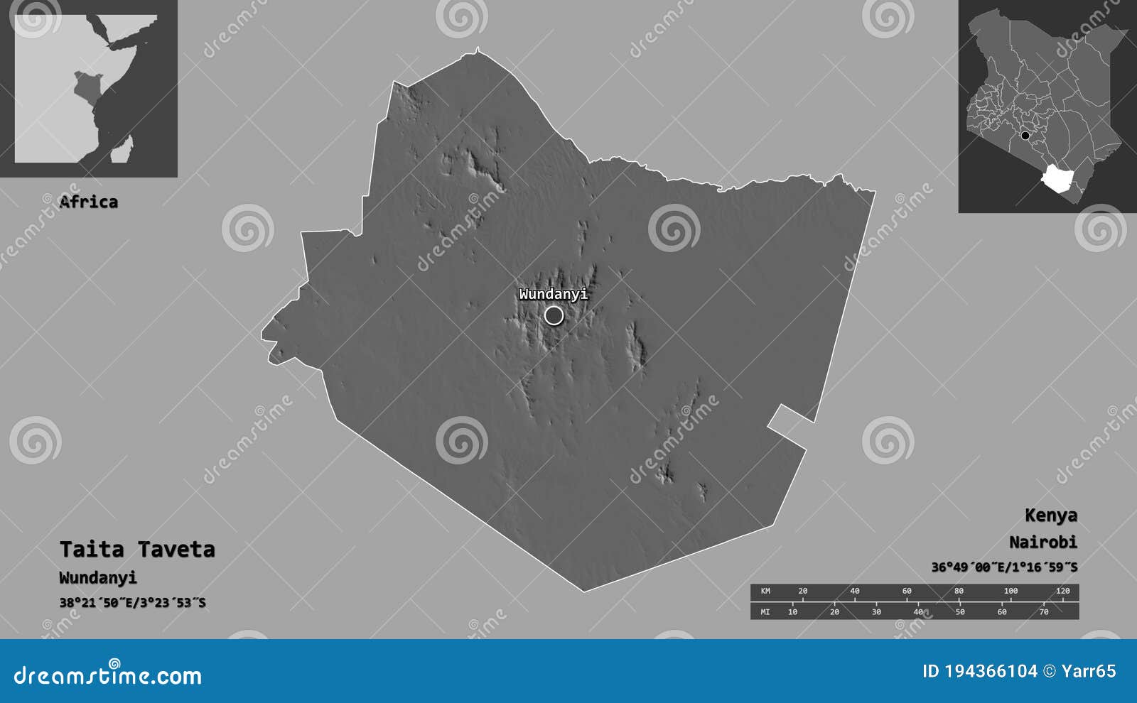 Taita Taveta, County of Kenya,. Previews. Bilevel Stock Illustration ...