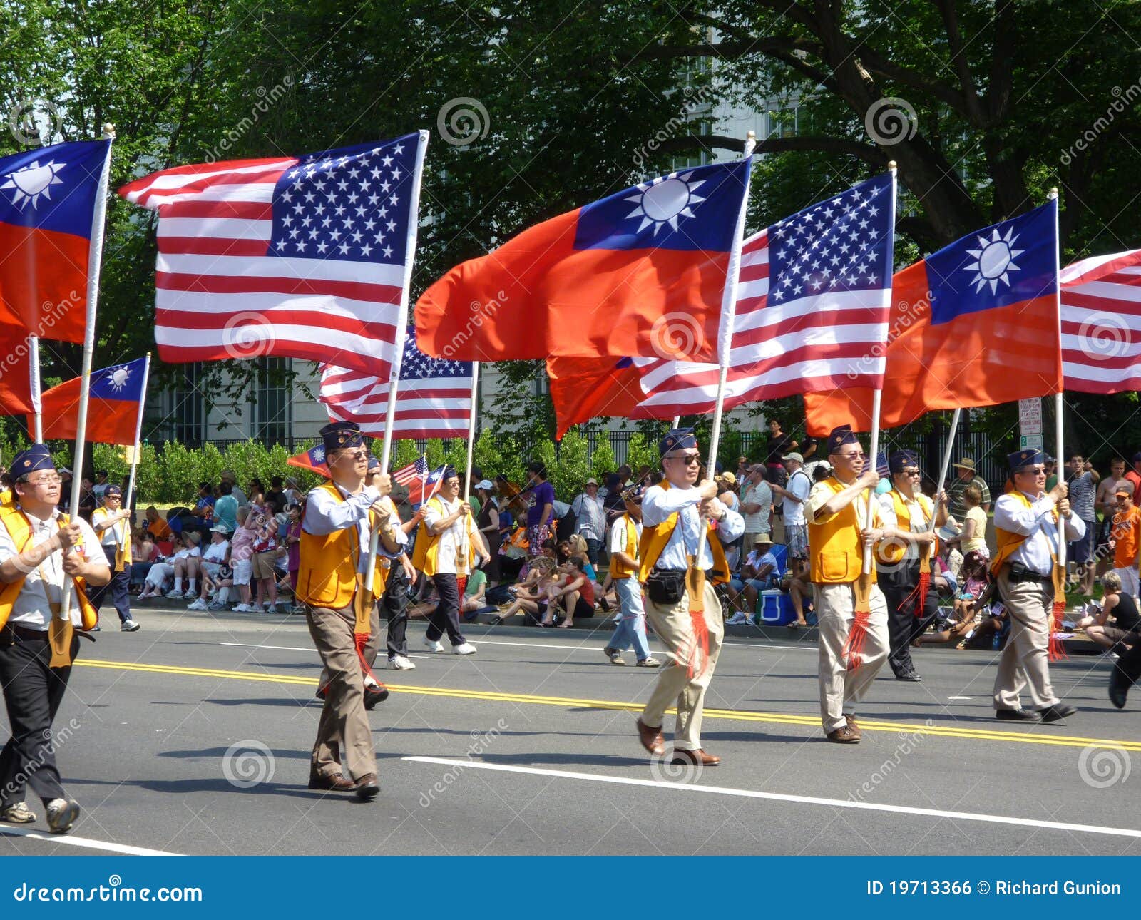 Taiwan And American Flags Editorial Photo - Image: 19713366