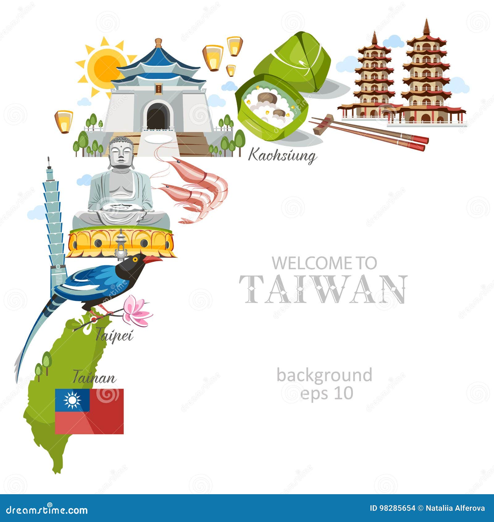 Taiwan background stock vector. Illustration of monument - 98285654