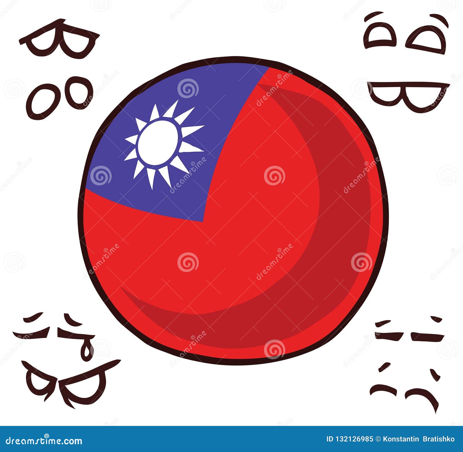 Taiwan country ball stock vector. Illustration of national - 132126985