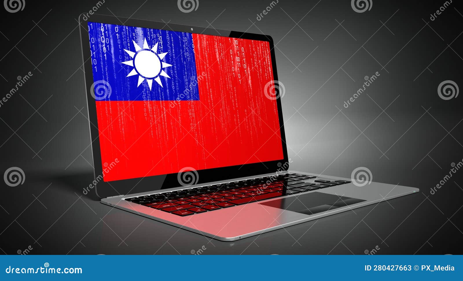 Taiwan - Country Flag and Binary Code on Laptop Screen Stock ...