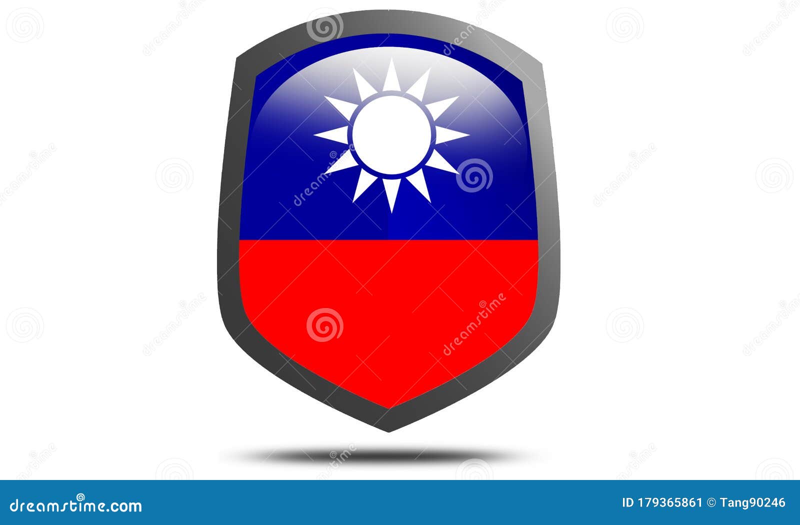 Taiwan Country Flag Shield Icon Stock Illustration - Illustration of ...