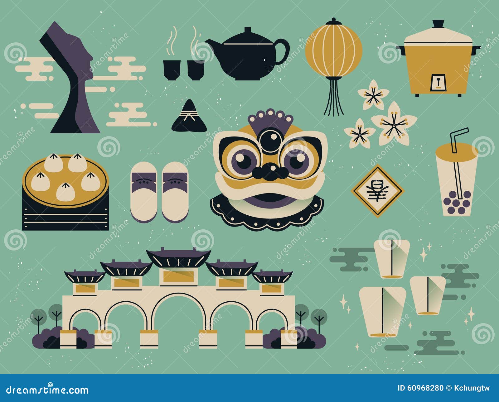 Taiwan Culture Design Vector Illustration | CartoonDealer.com #120045520