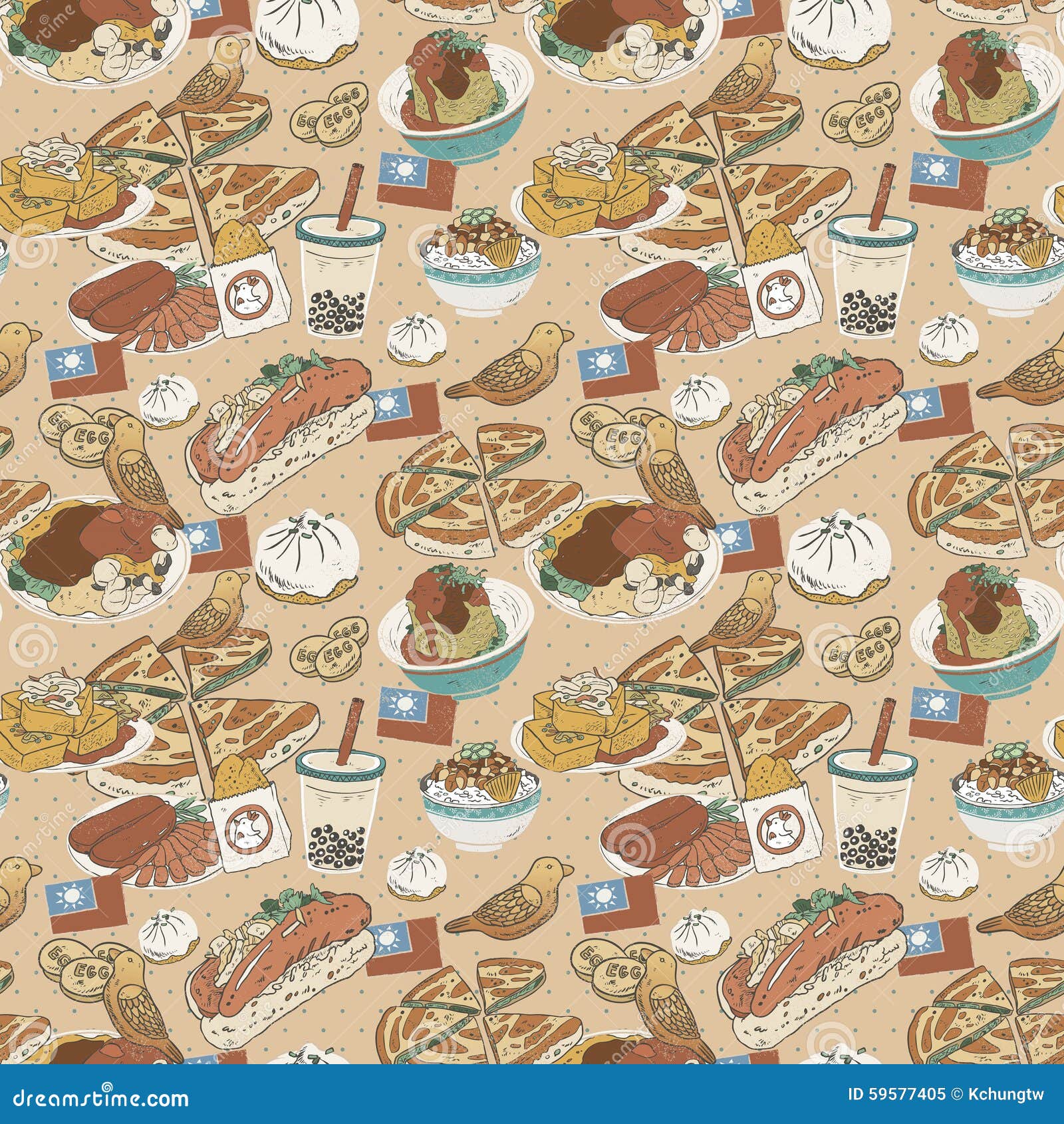 Taiwan Snacks Map Cartoon Vector | CartoonDealer.com #60959511