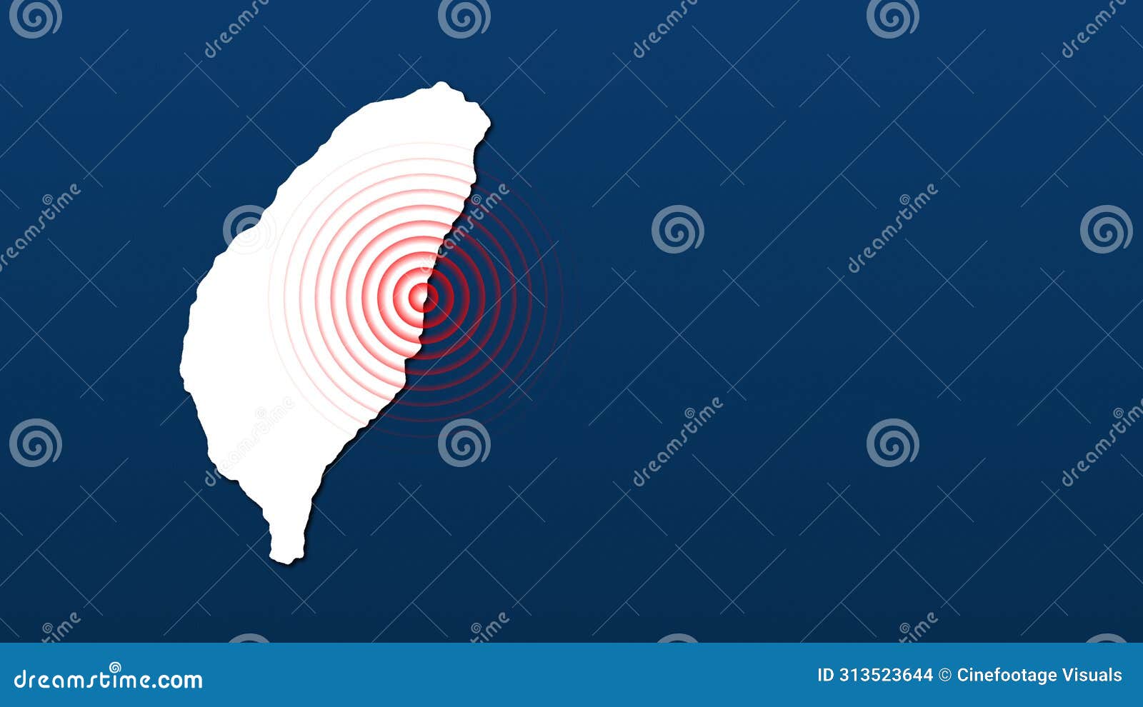 Taiwan Earthquake with Red Seismic Waves Stock Illustration ...