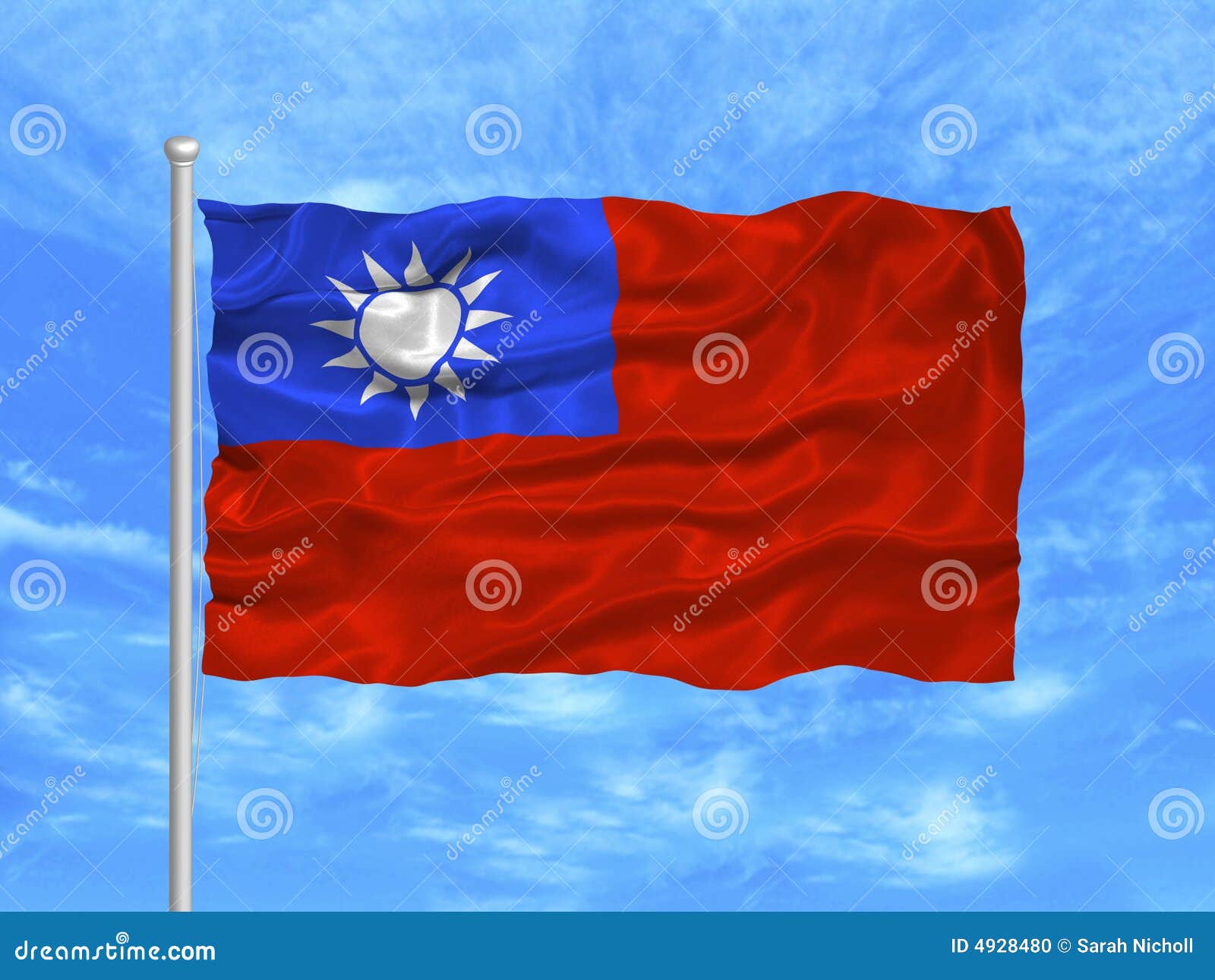 Taiwan Flag 1 stock illustration. Illustration of asia - 4928480