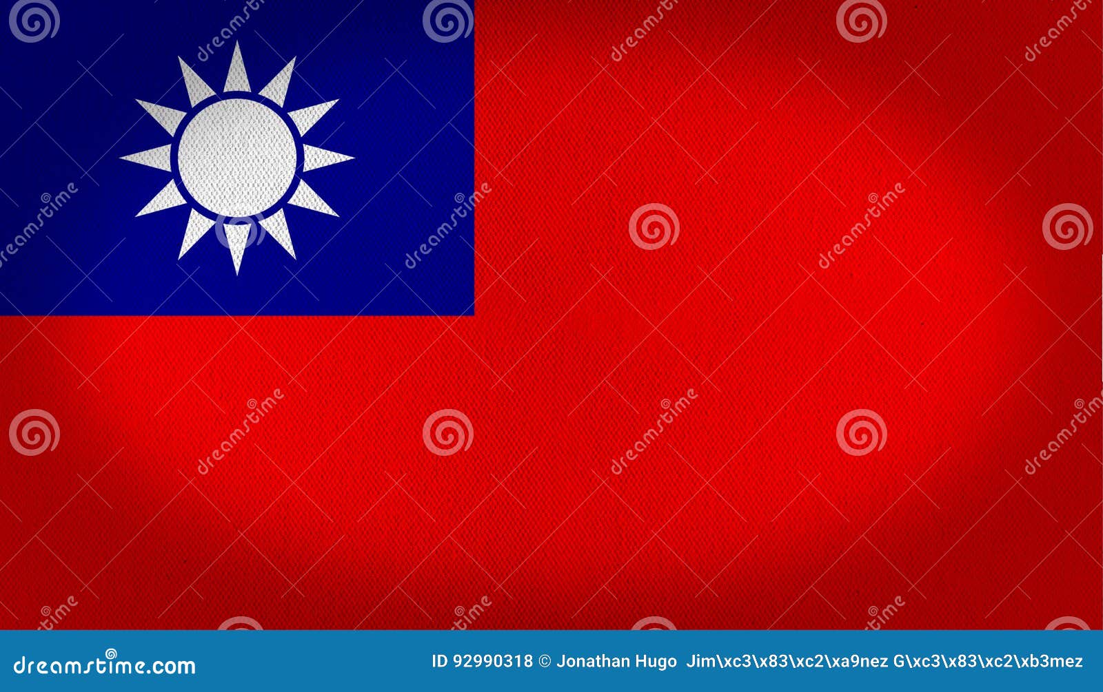 Taiwan flag stock illustration. Illustration of back - 92990318