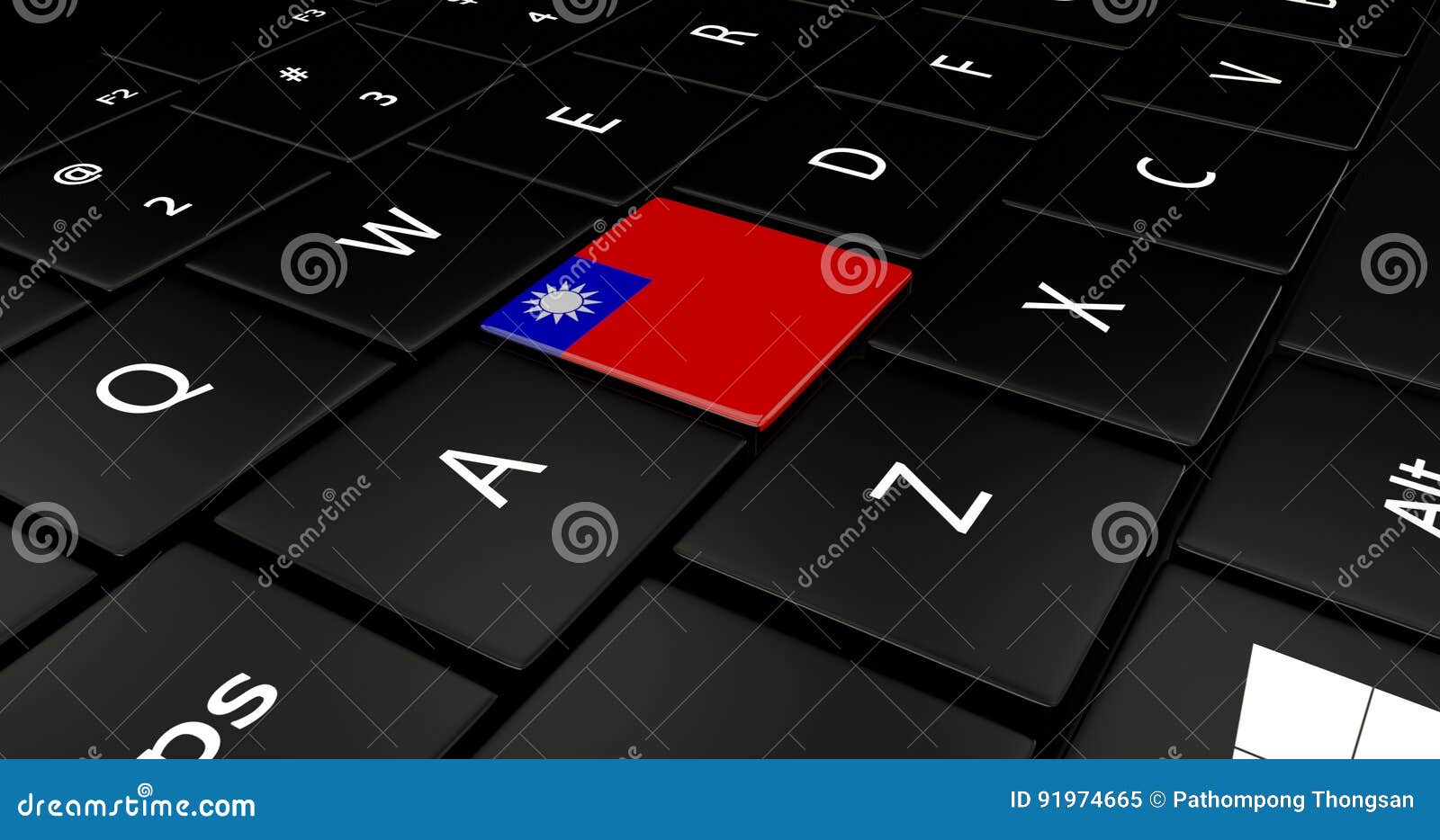 Taiwan Flag Button on Laptop Keyboard. Stock Illustration ...