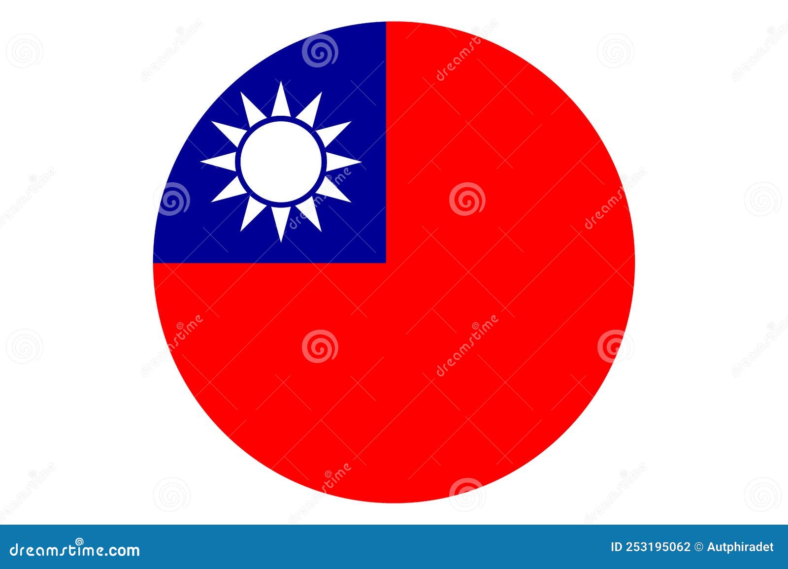 Taiwan Flag in Circle Shape Isolated on Transparent Background Stock ...