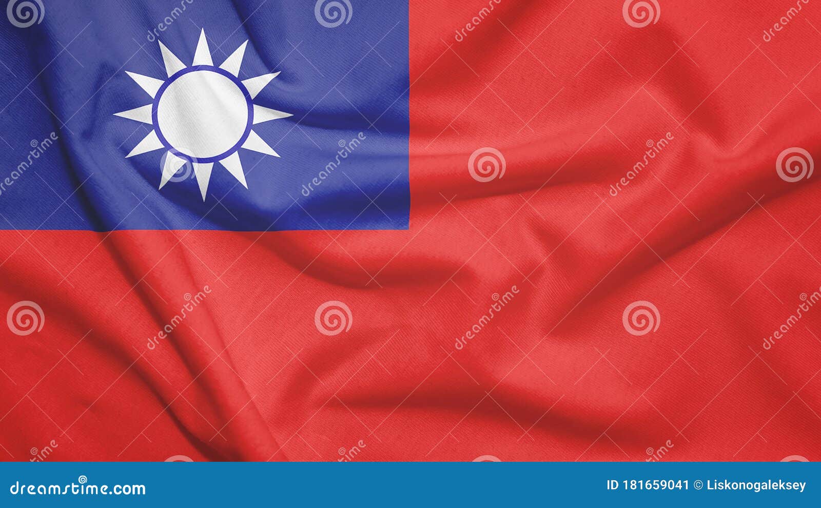 Taiwan Flag with Fabric Texture Stock Image - Image of ripples ...