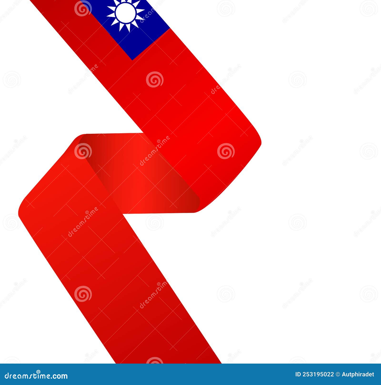 Taiwan Flag Flying on White Background Stock Vector - Illustration of ...