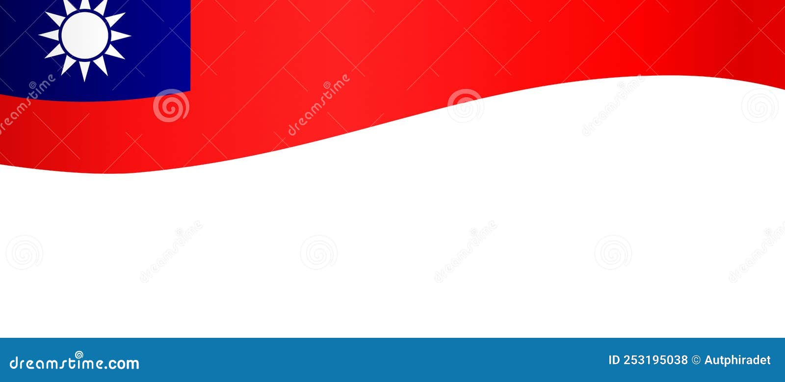 Taiwan Flag Flying on White Background Stock Vector - Illustration of ...