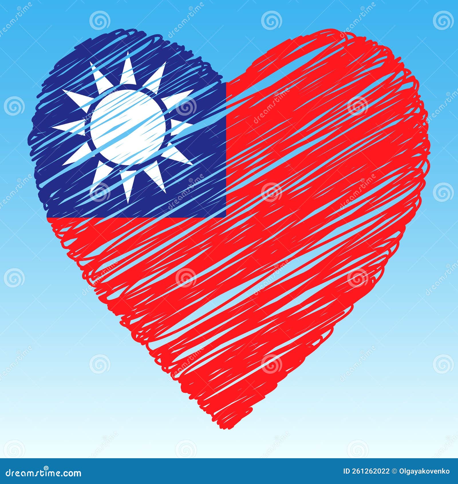 Taiwan Flag Illustration. Futuristic Taiwanese Flag Graphic With ...