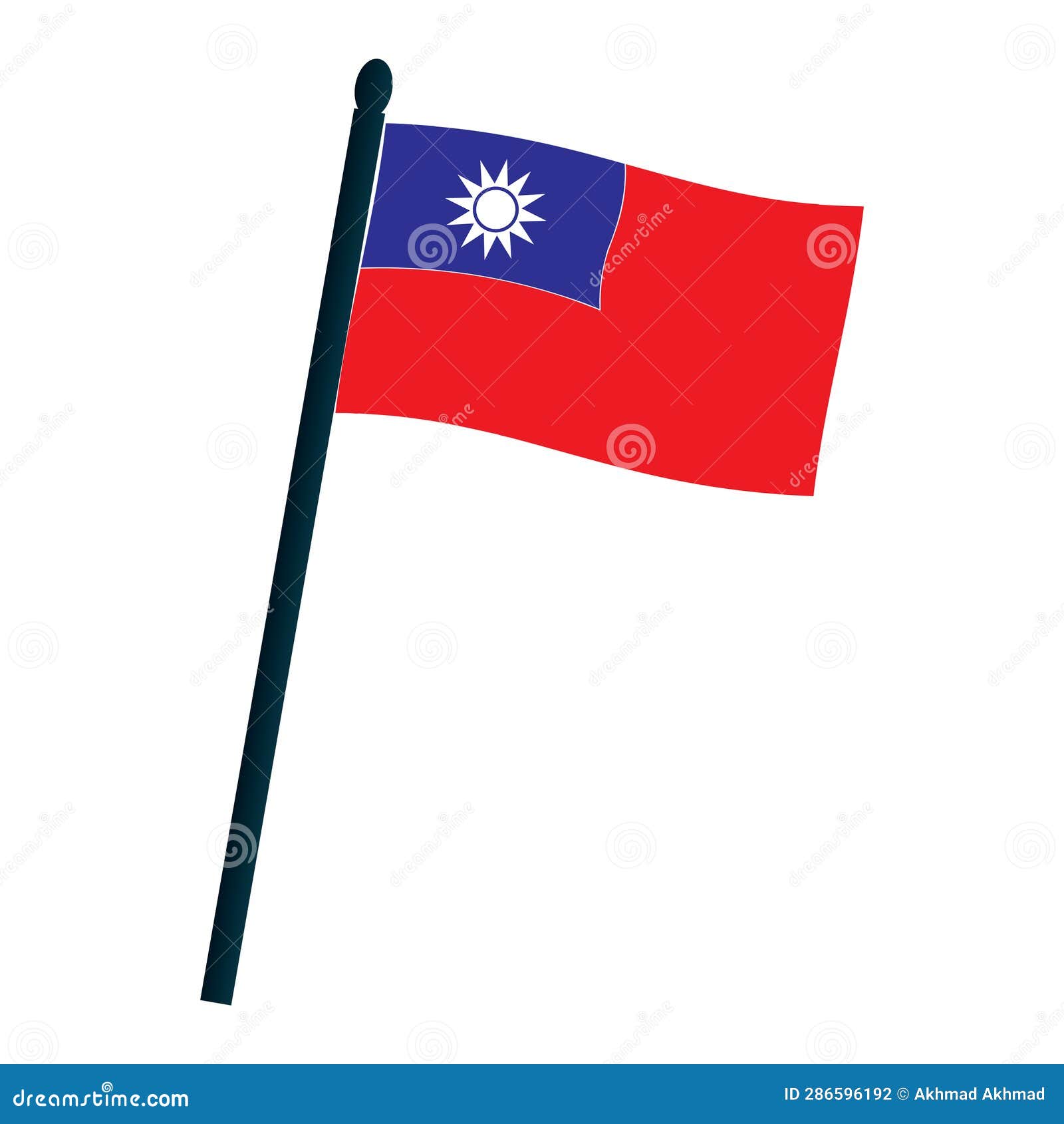 Taiwan flag icon stock vector. Illustration of vector - 286596192