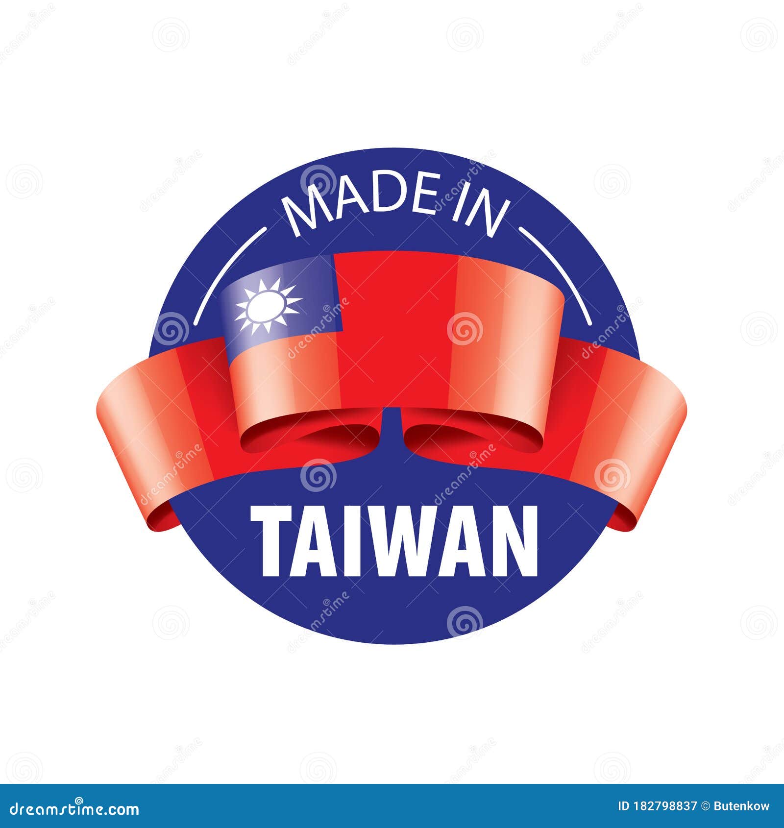 Taiwan Flag, Vector Illustration on a White Background Stock Vector ...