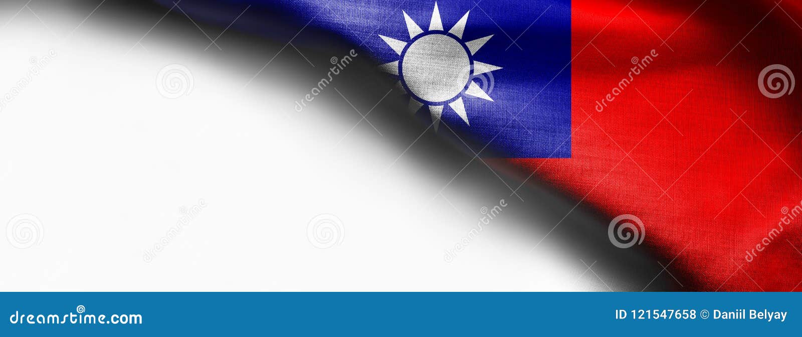 Taiwan Flag on White Background Stock Photo - Image of national, design ...