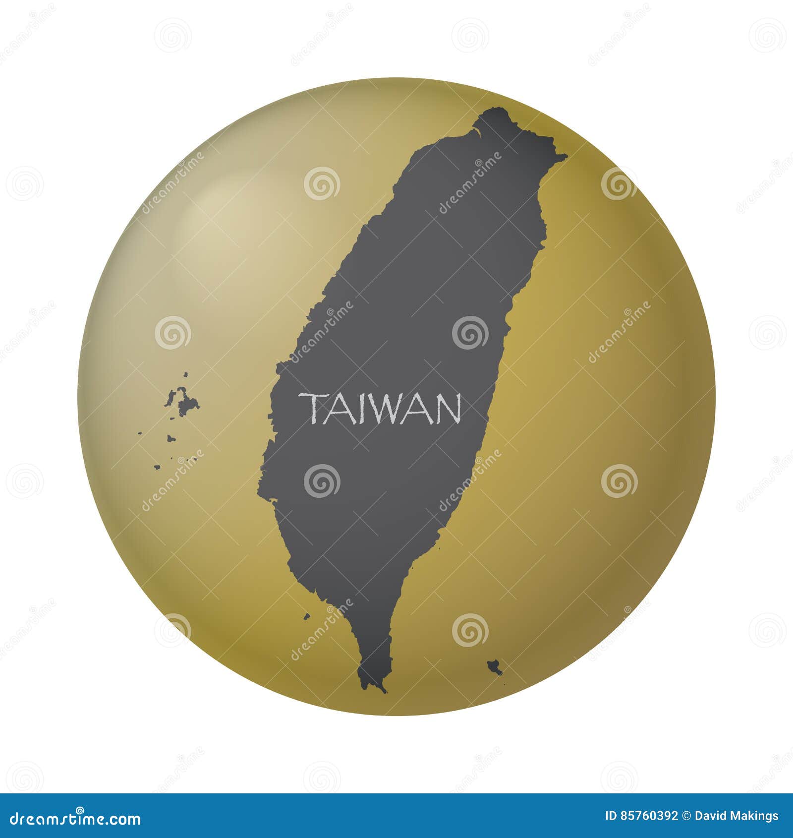 Taiwan Gold Coin stock illustration. Illustration of area - 85760392