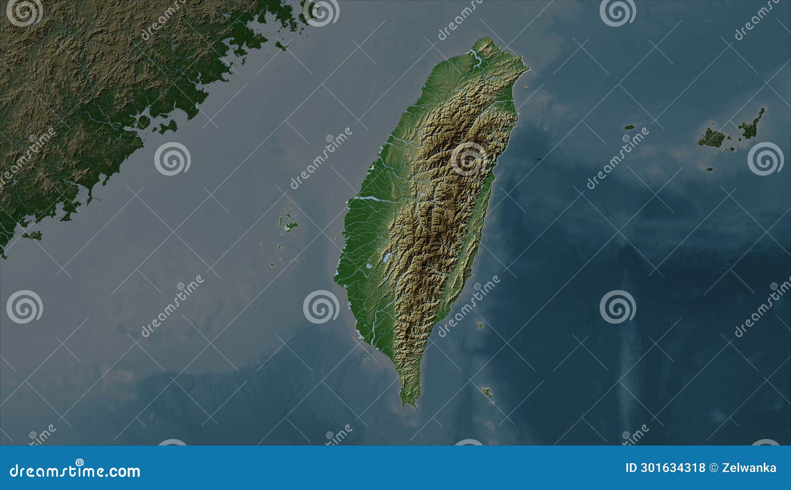 Taiwan highlighted. Pale stock illustration. Illustration of territory ...