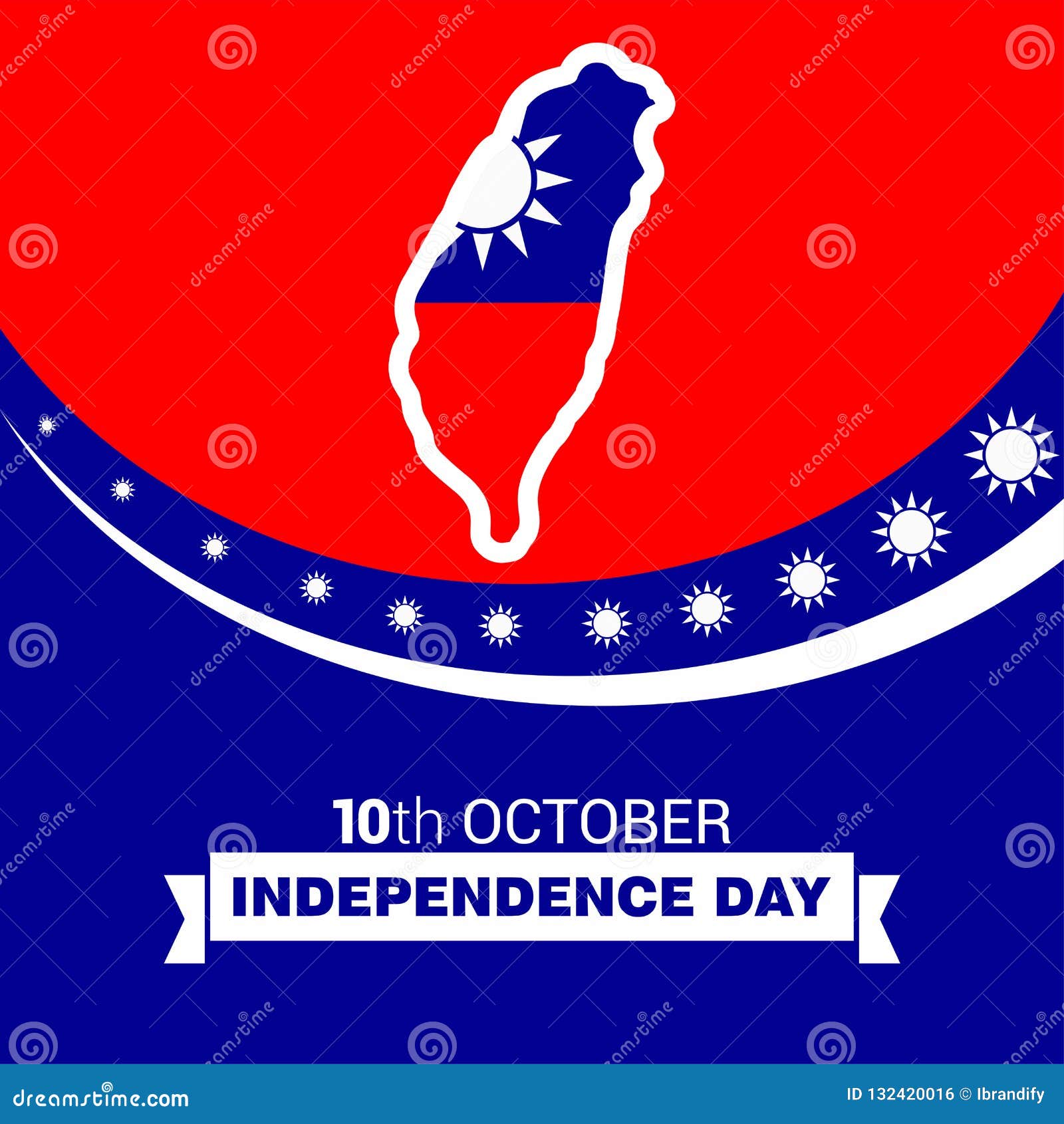Taiwan Independence Day Design Card Vector Stock Vector - Illustration ...
