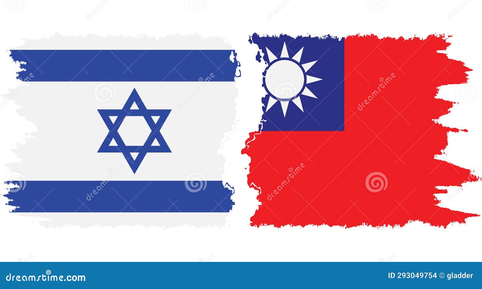 Taiwan and Israel Grunge Flags Connection Vector Stock Illustration ...