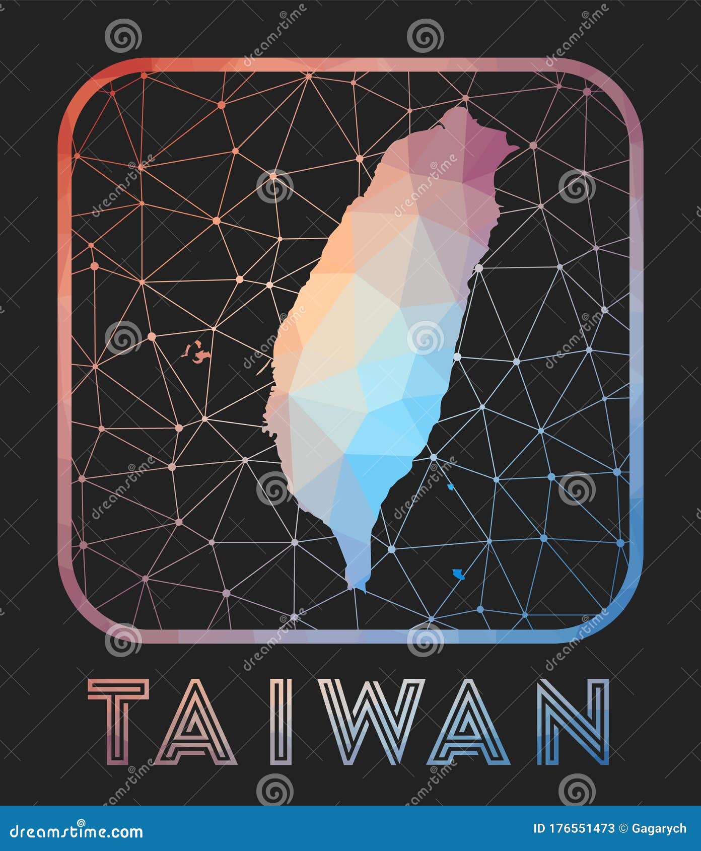 Taiwan map design. stock vector. Illustration of design - 176551473
