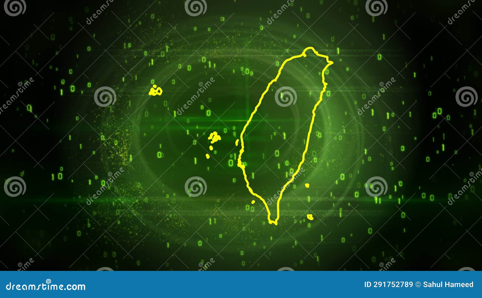 Taiwan Map on Digital Background Stock Illustration - Illustration of ...