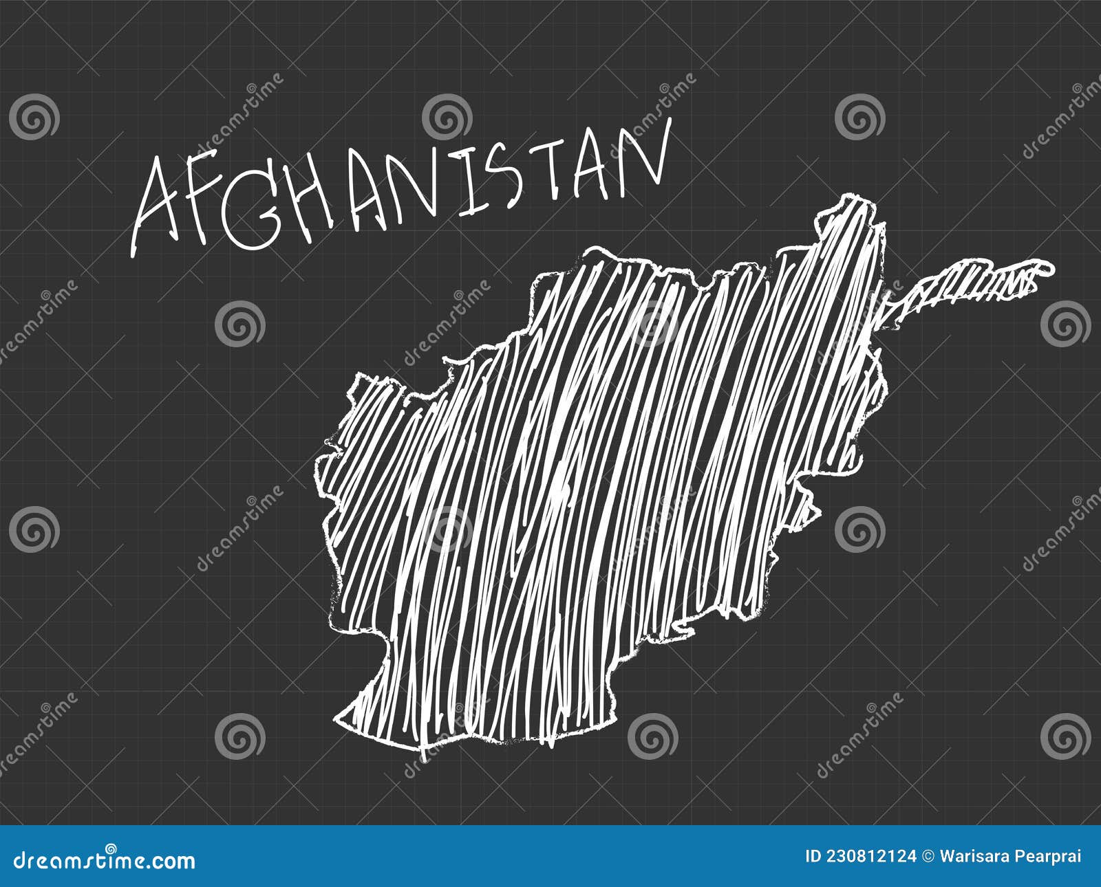Afghanistan Freehand Pencil Sketch Outline Vector Map Isolated On White ...