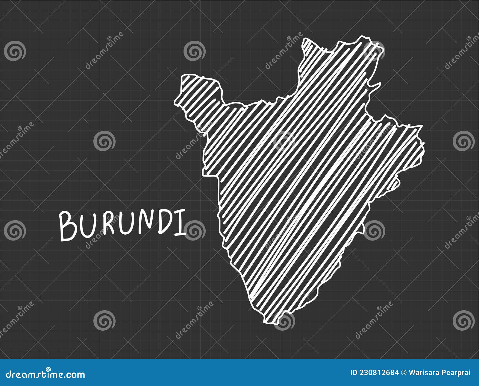 Burundi Map Black Silhouette Country Map Isolated On White Background