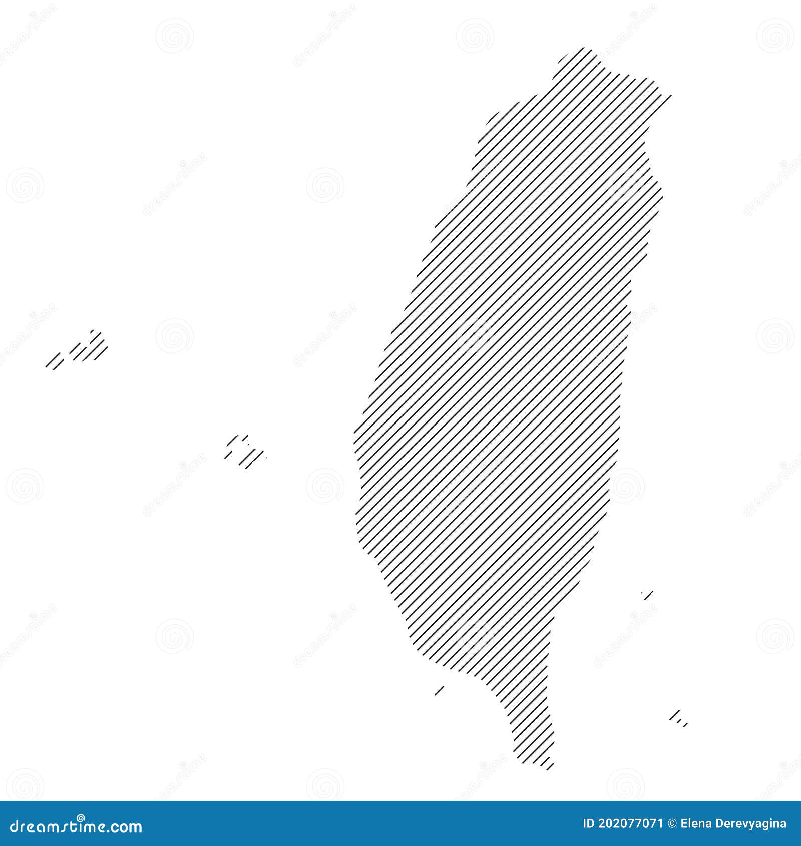 Taiwan Map from Pattern of Black Slanted Parallel Lines. Vector ...