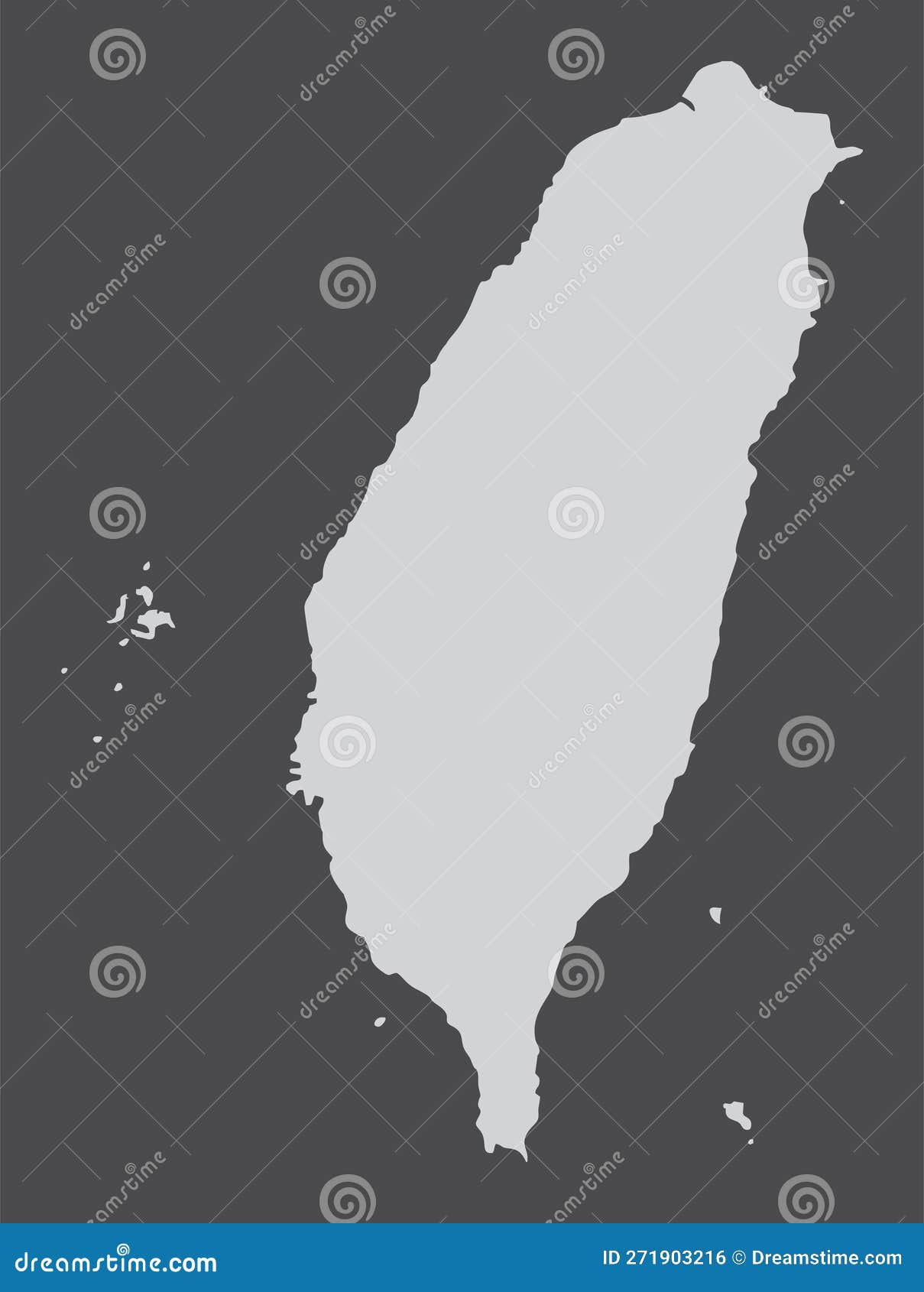 Taiwan map silhouette stock vector. Illustration of area - 271903216