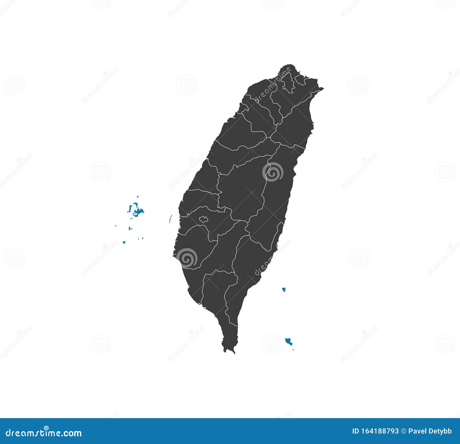 Taiwan Map, States Border Map. Vector Illustration Stock Illustration ...