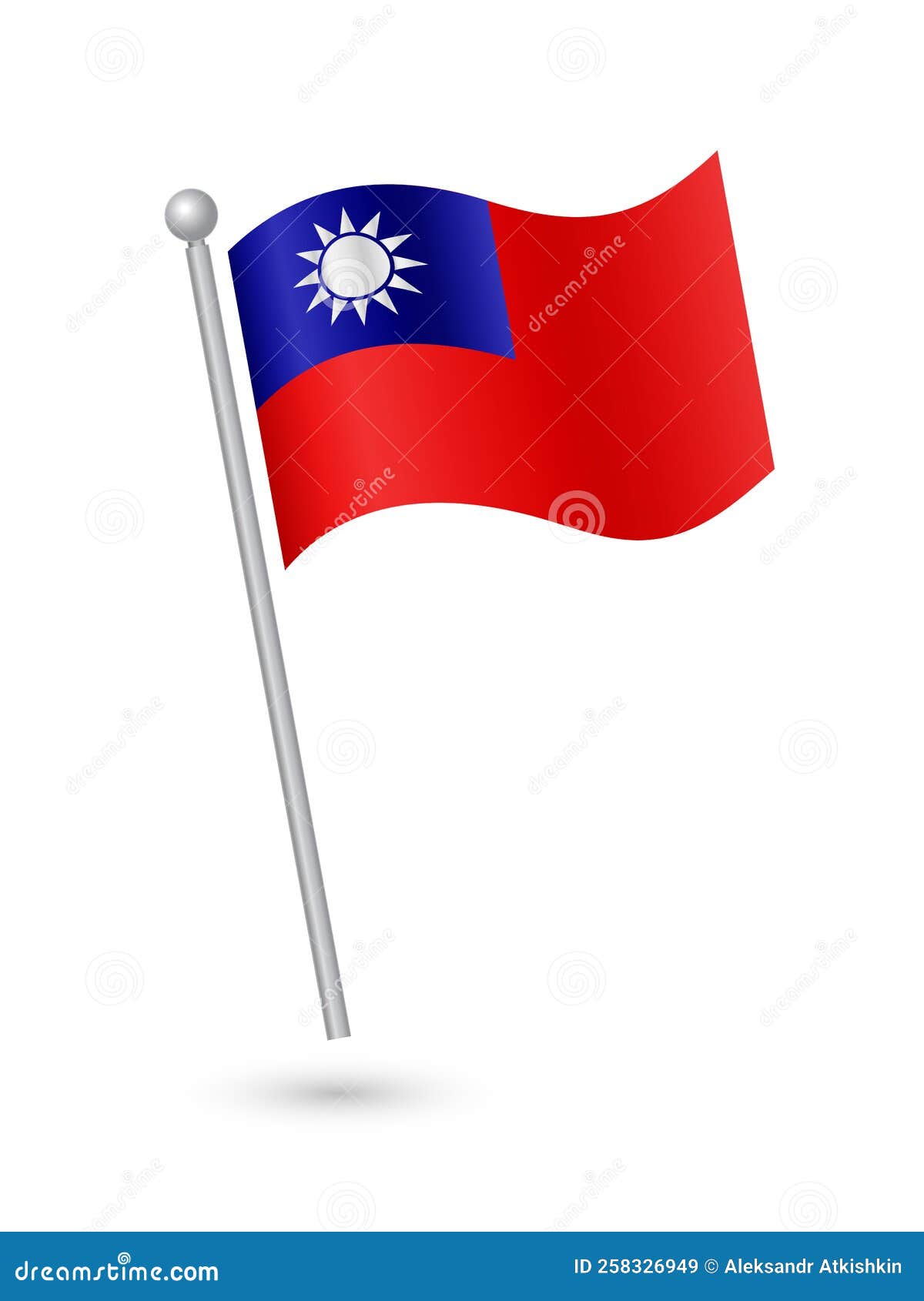 Taiwan national flag stock vector. Illustration of resilience - 258326949
