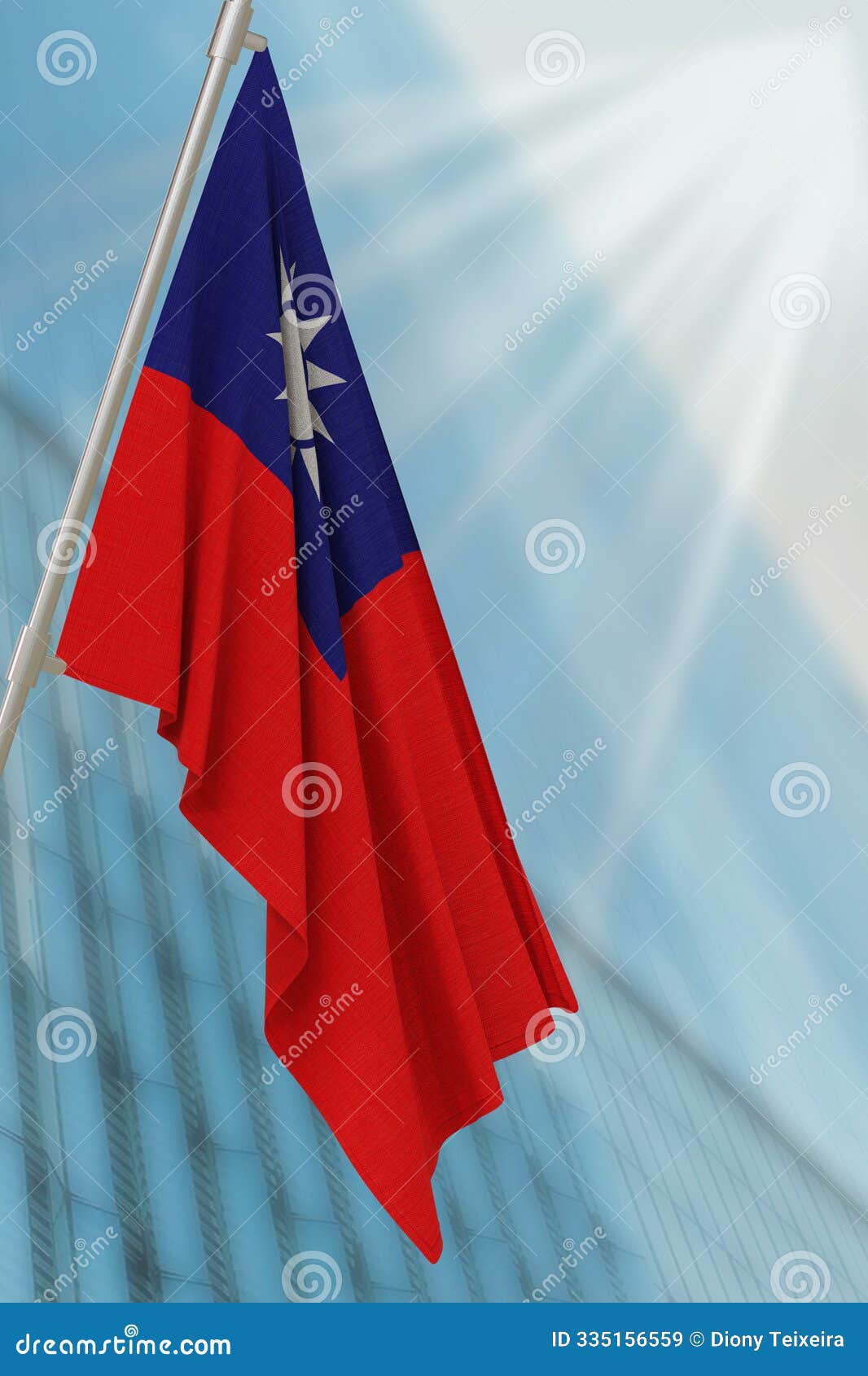 Taiwan National Flag. Render 3D Stock Image - Image of fabric, exciting ...