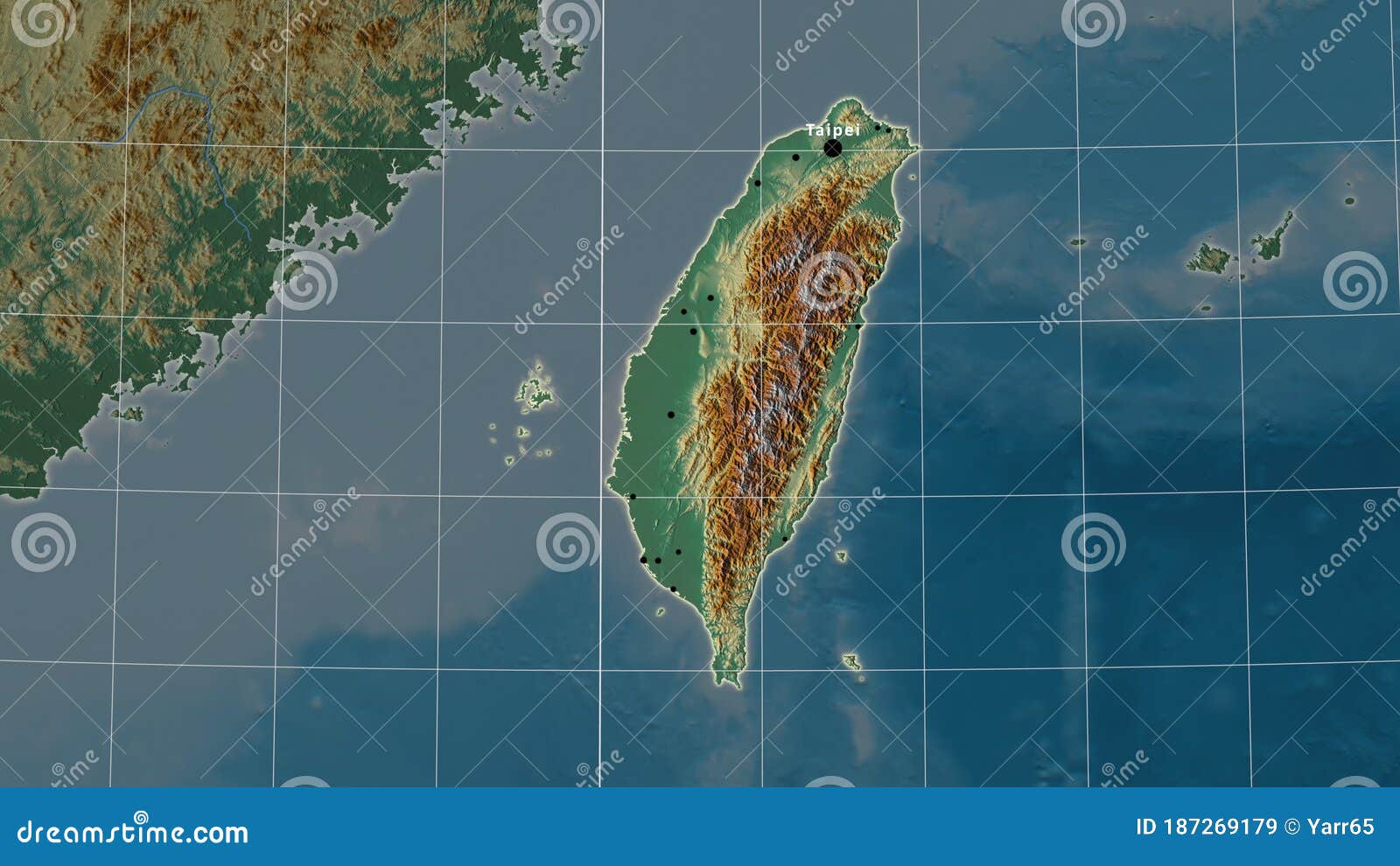 Taiwan - Relief. Composition, Borders Stock Illustration - Illustration ...