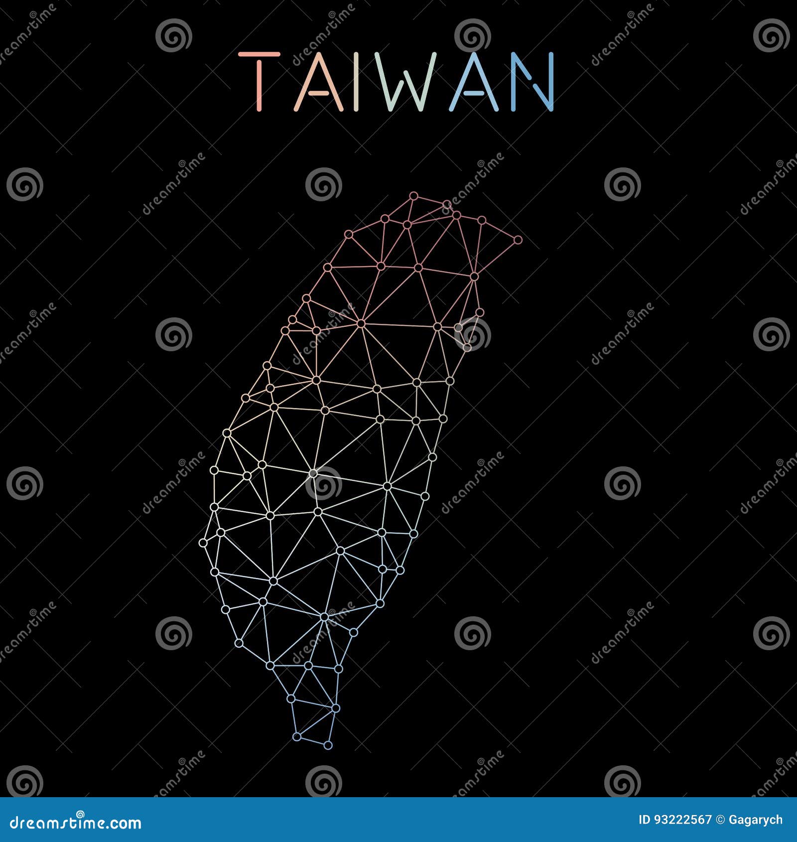 Taiwan, Republic of China Network Map. Stock Vector - Illustration of ...