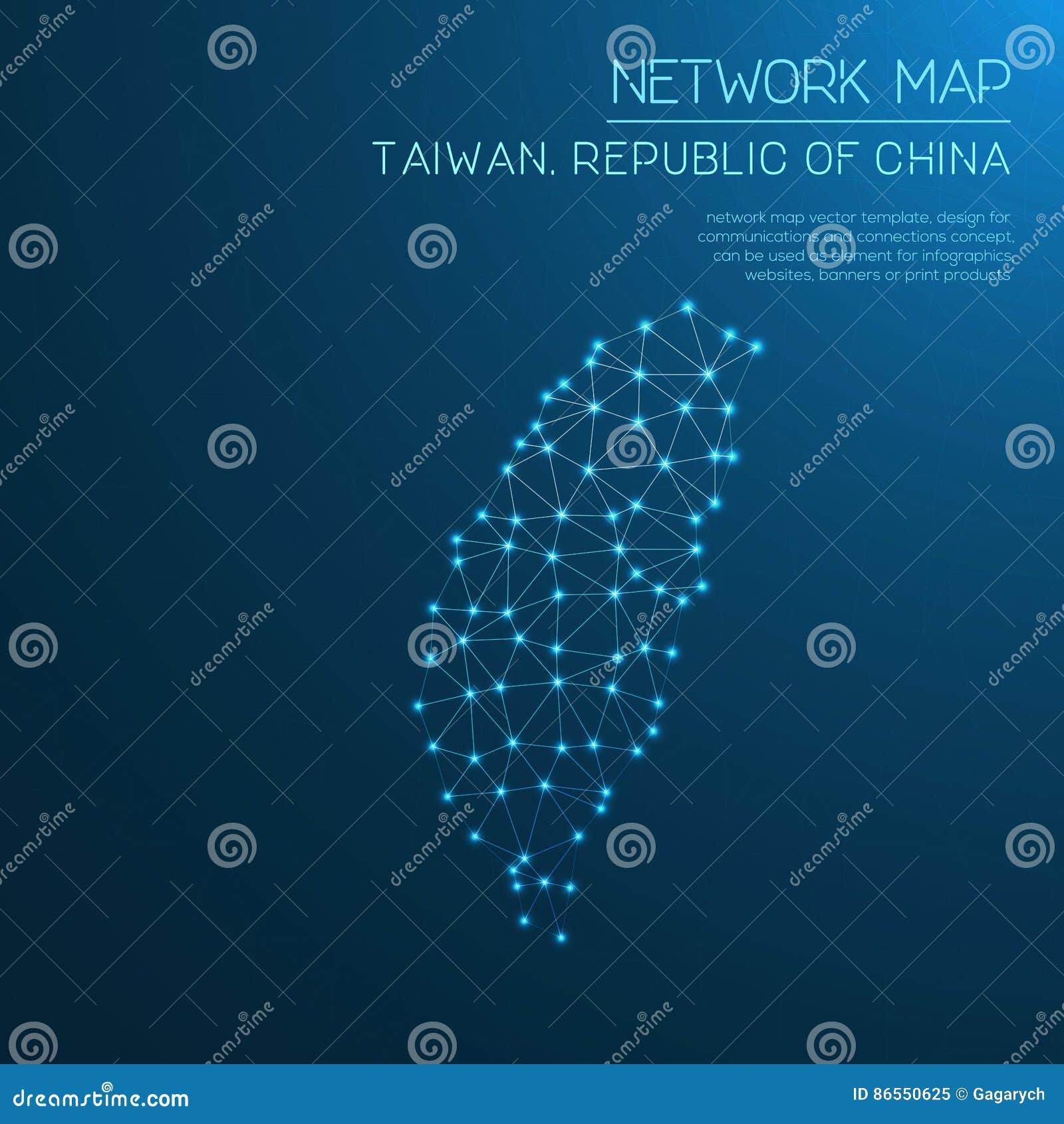 Taiwan, Republic of China Network Map. Stock Vector - Illustration of ...