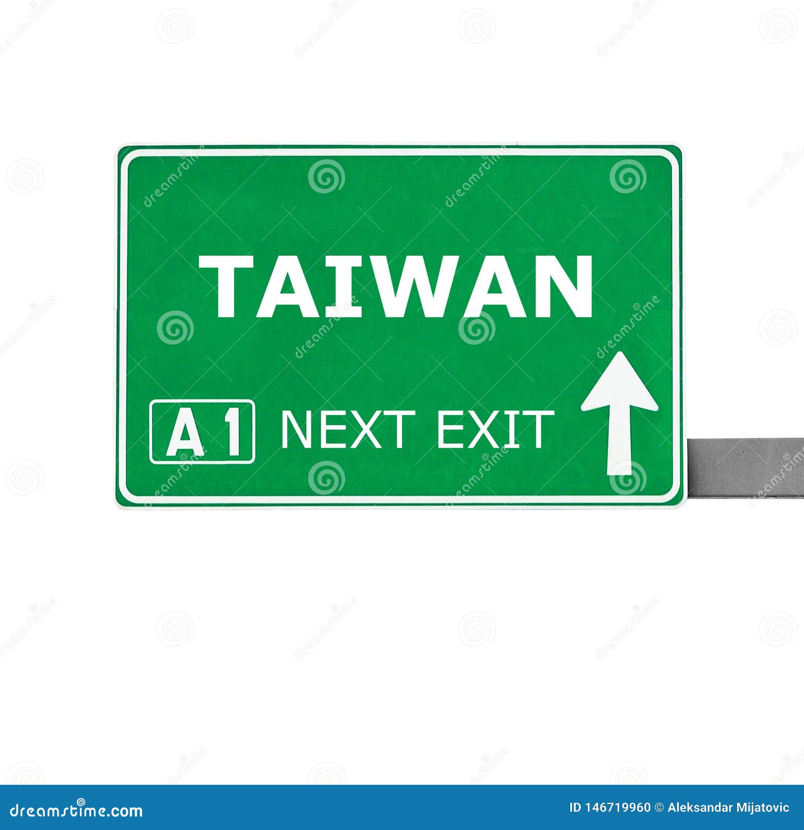 TAIWAN Road Sign Isolated on White Stock Photo - Image of pointing ...