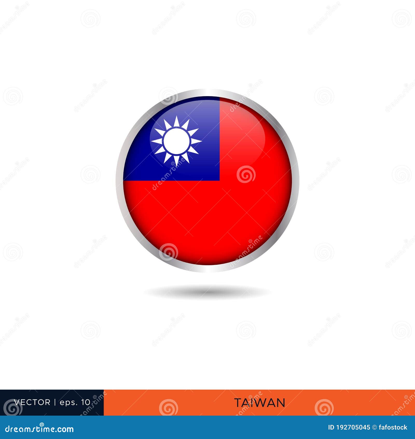Taiwan Round Flag Vector Design. Stock Vector - Illustration of design ...