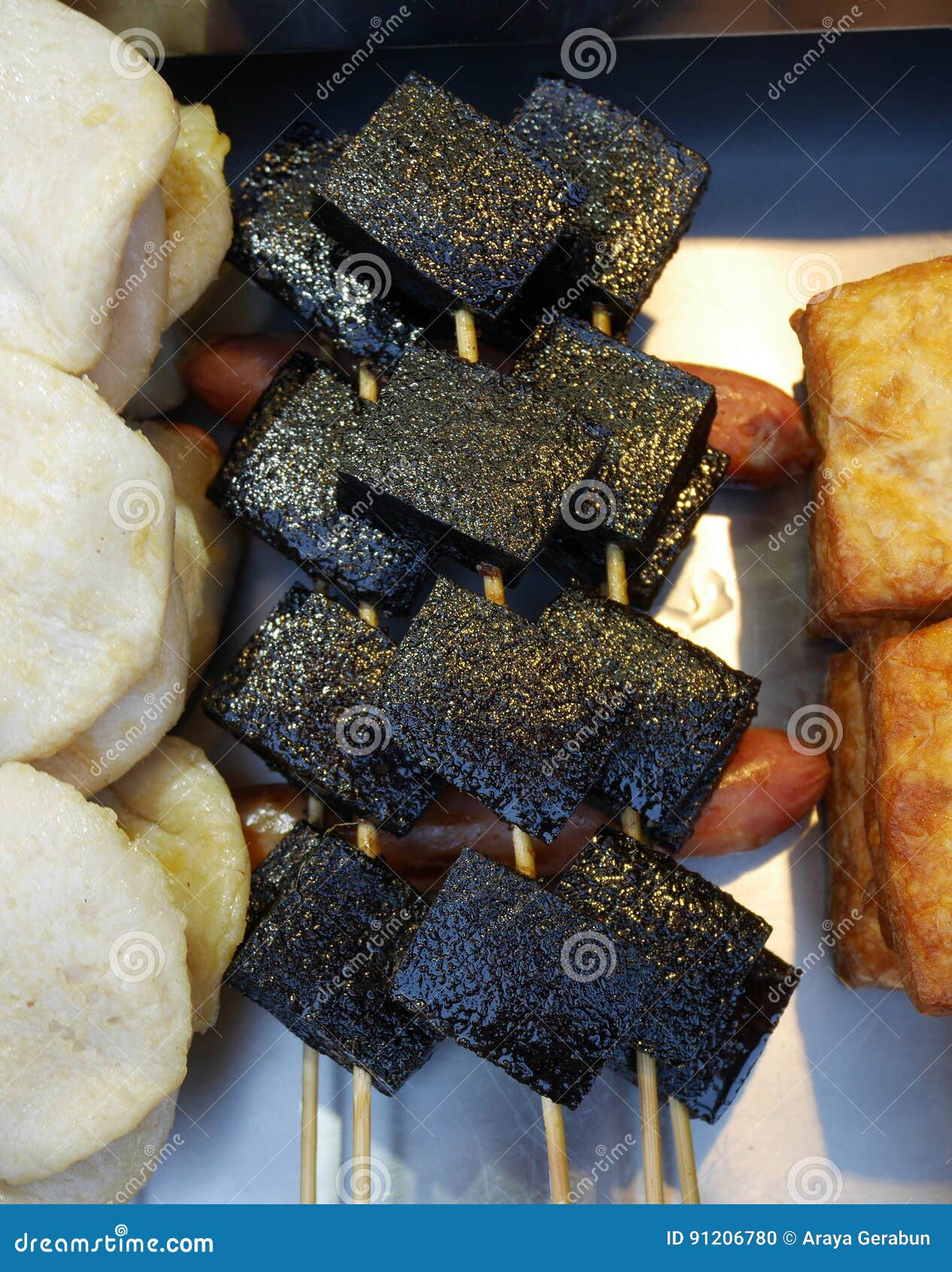 Taiwan& X27;s Blood Rice Pudding on Stick Stock Photo - Image of taiwan ...