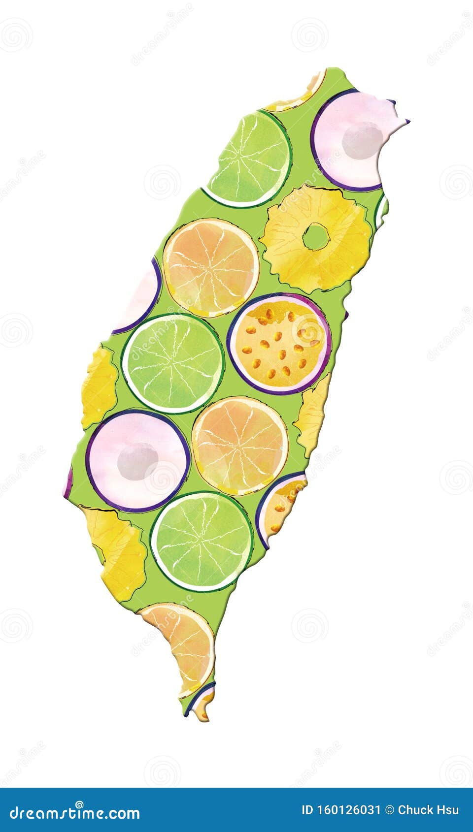 Taiwan Shape Arranged with Fruit Slices , Taiwan is the Fruit Kingdom ...