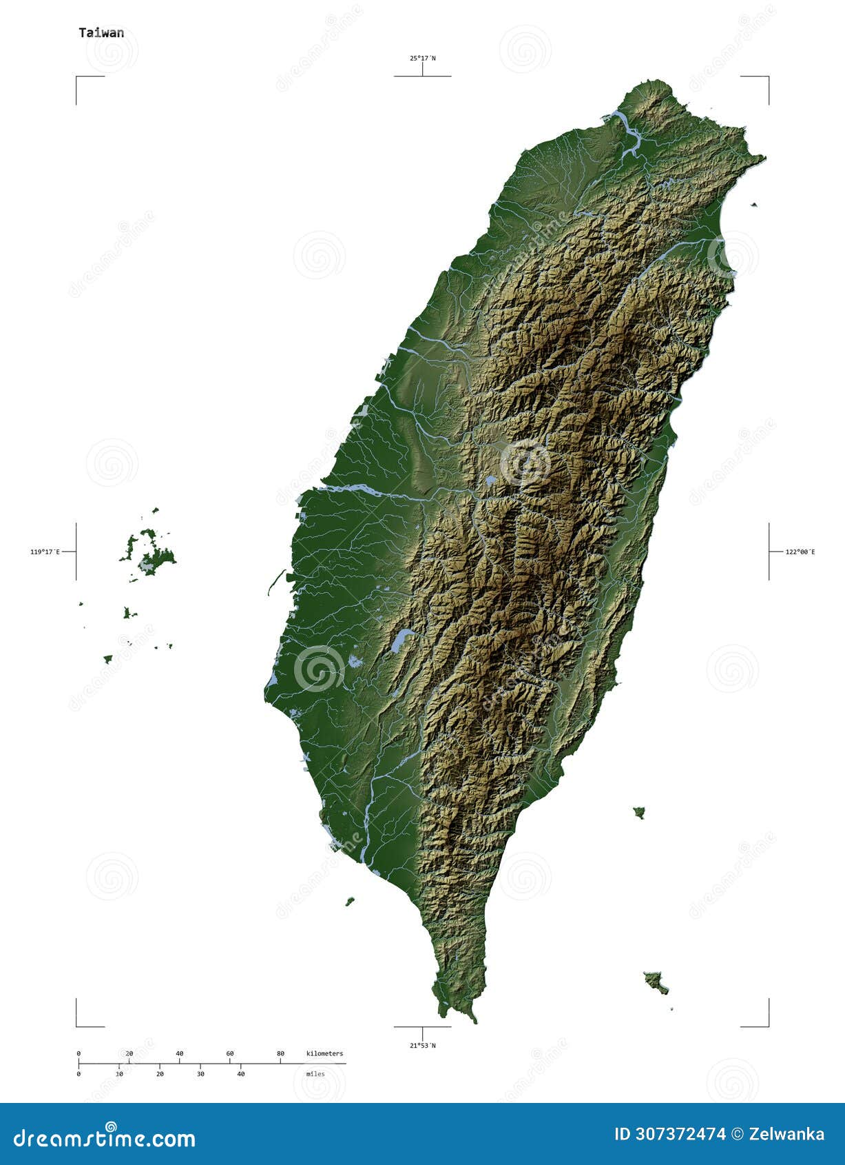 Taiwan Shape on White. Pale Stock Illustration - Illustration of earth ...