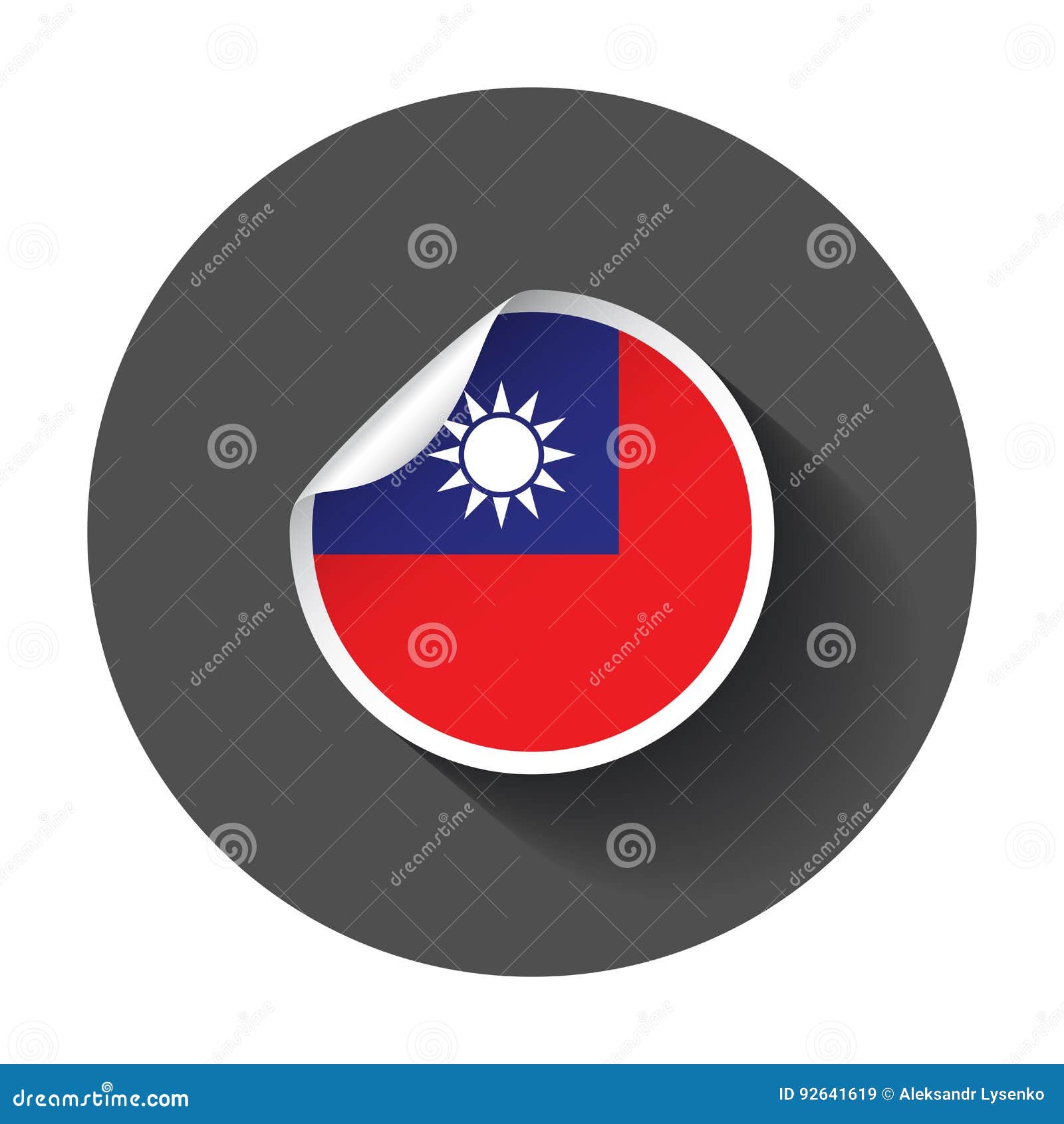 Taiwan sticker with flag. stock vector. Illustration of election - 92641619