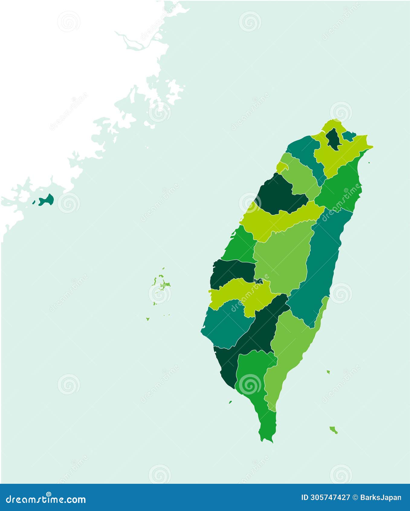Taiwan and Taiwan Strait Map Illustration Stock Vector - Illustration ...
