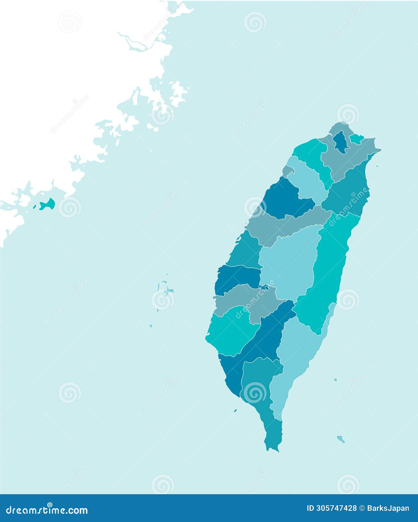 Taiwan Strait, Separating Taiwan And Continental Asia, Political Map ...
