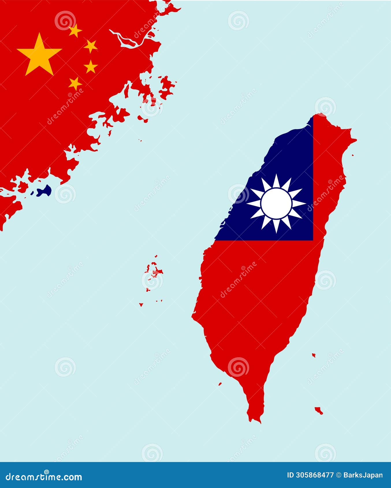 Taiwan and Taiwan Strait Map Illustration Stock Illustration ...