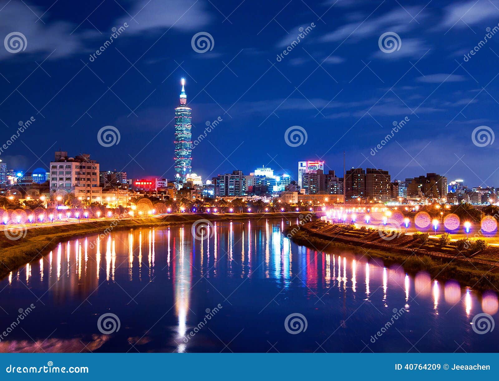 Taiwan Taipei city night stock image. Image of destinations - 40764209