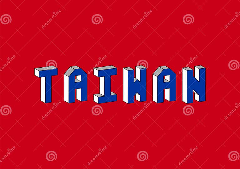 Taiwan Text with 3d Isometric Effect Stock Vector - Illustration of ...