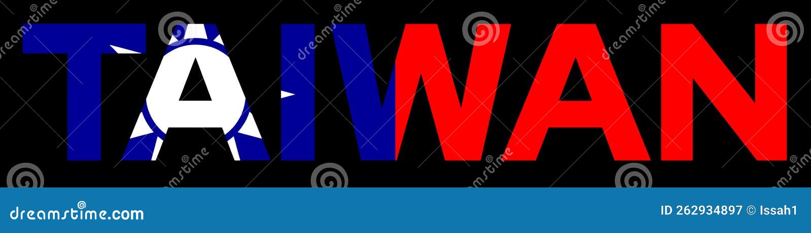 Taiwan Word in Flag Style in Vector Stock Vector - Illustration of repu ...
