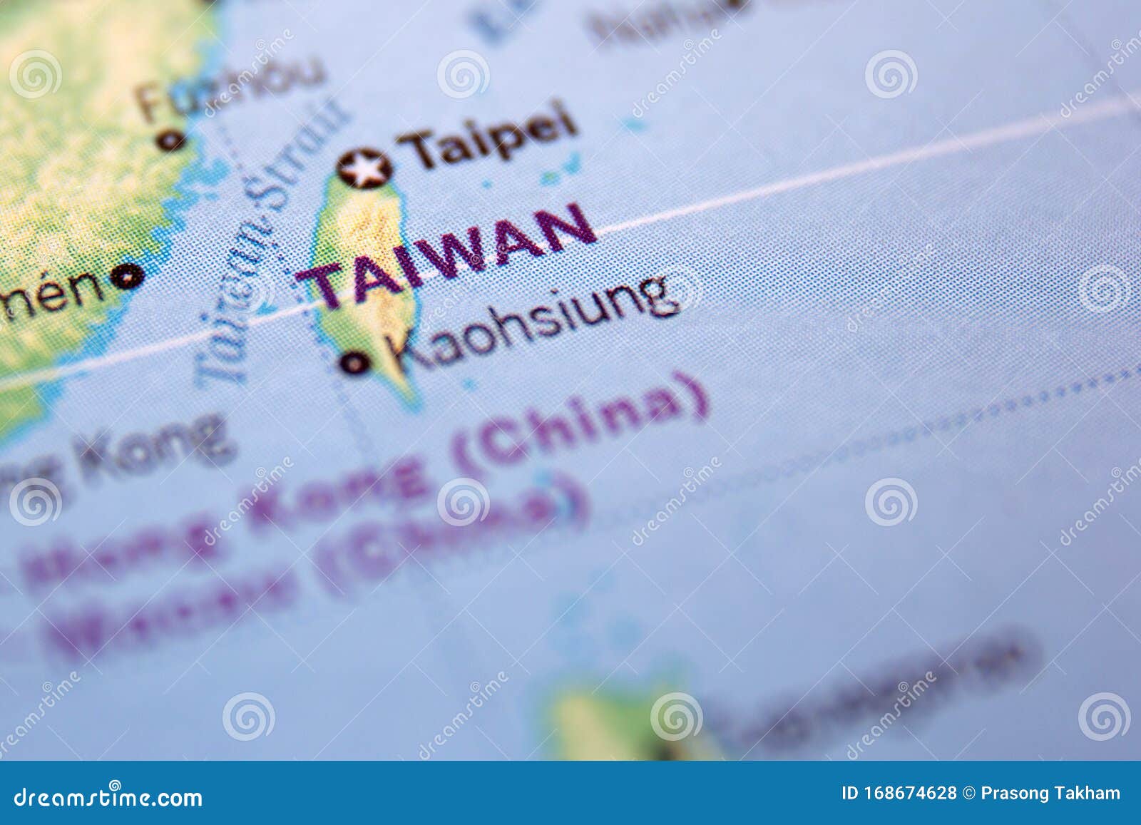 Taiwan on the World Map Background Stock Photo - Image of destination ...